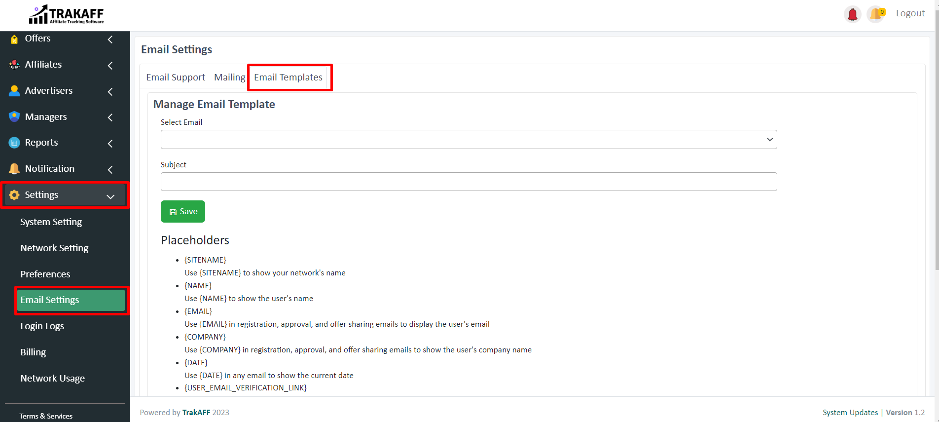 Trakaff - Customize Email Templates