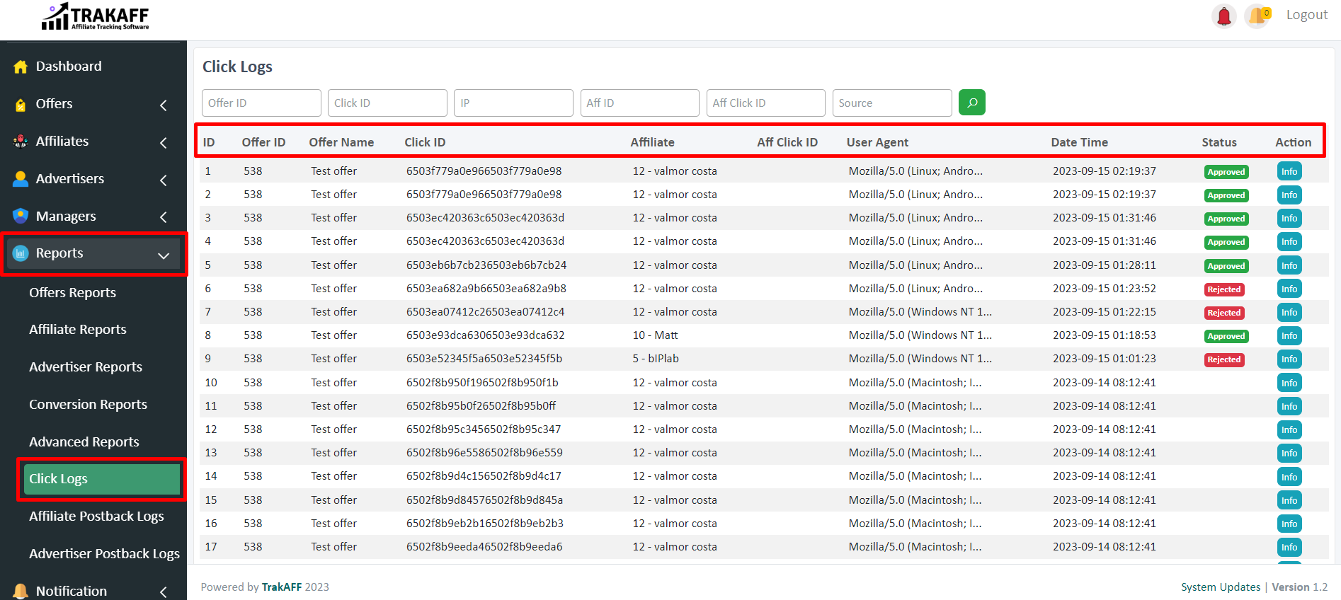 Check Click IP logs / Convert click logs to conversion - Trakaff
